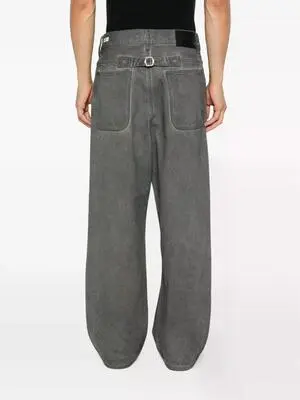 SUNFLOWER Faded-effect Buckle-detail Jeans