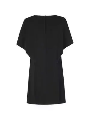 Alberta Ferretti Cape-style Shift Mini Dress - Black