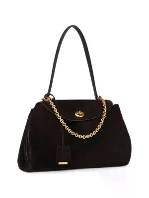 POTAMY Twist-lock Suede Shoulder Bag