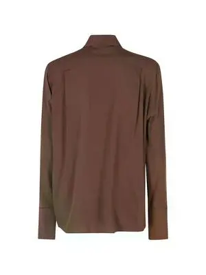 Federica Tosi Concealed-front Long-sleeve Shirt - Brown
