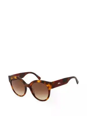 Longchamp Tortoiseshell-effect Round-frame Sunglasses