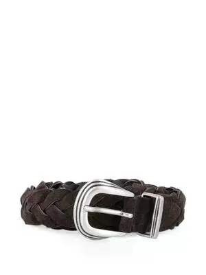 MANCINI 1979 John Braided Suede Belt - Brown