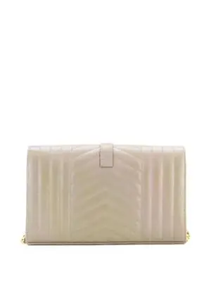 Saint Laurent Classic Monogram Chain Wallet Mixed Matelasse Leather Medium Crossbody Bag