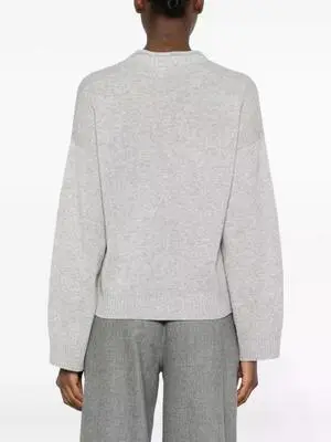 Fabiana Filippi Monili-trimmed V-neck Sweater - Grey