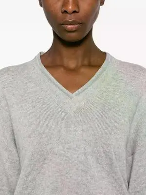 Fabiana Filippi Monili-trimmed V-neck Sweater - Grey
