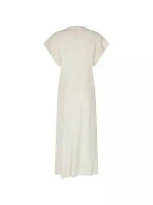 Alberta Ferretti Gathered V-neck Midi Dress