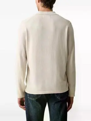 Marc O'polo Logo-embroidered Fine-knit V-neck Top