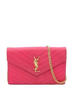 Saint Laurent 2000s Cassandra Chain Wallet - Pink
