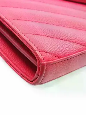 Saint Laurent 2000s Cassandra Chain Wallet - Pink