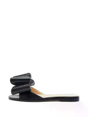 Mach & Mach Le Cadeau Crystal-embellished Flat Sandals - Black