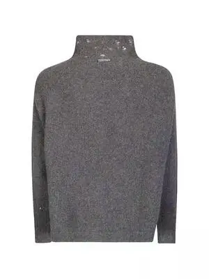 ARCHIVIO B Distressed Bouclé Sweater - Grey