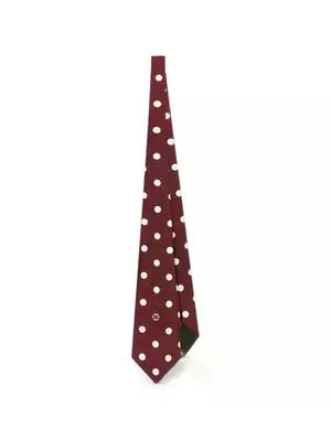 Dolce & Gabbana Polka Dot-print Silk Twill Tie - Red