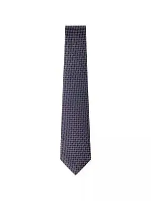 HACKETT  Hackett Geometric Pattern Silk Neck Tie Blue