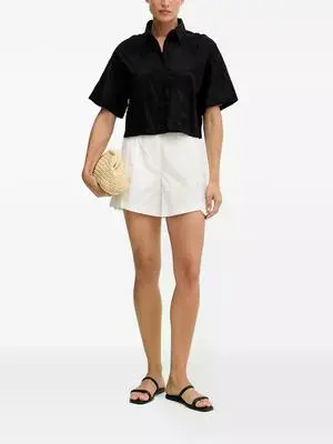 BENETTON Embroidered Cropped Shirt