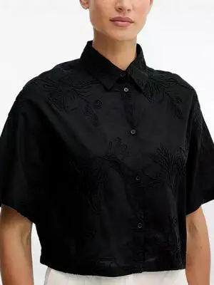 BENETTON Embroidered Cropped Shirt