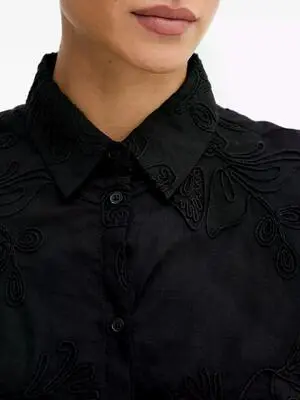 BENETTON Embroidered Cropped Shirt