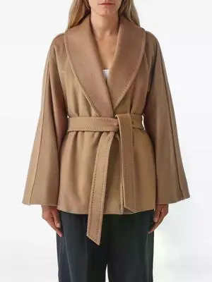 Max Mara Belted Shawl-collar Coat - Neutrals