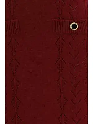Alessandra Rich Merino Wool Midi Skirt
