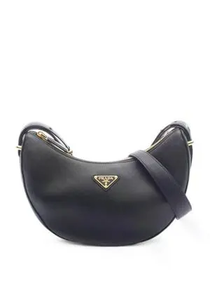 Prada Arqué Leather Shoulder Bag - Black