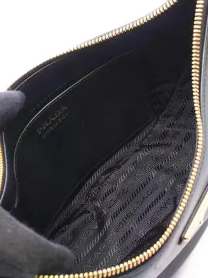 Prada Arqué Leather Shoulder Bag - Black