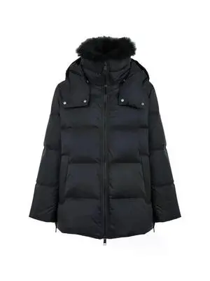 YVES SALOMON Fur-trim Hooded Down Jacket