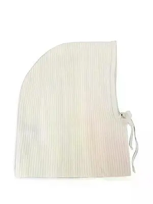 Federica Tosi Ribbed-knit Balaclava Hat - Neutrals