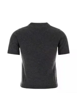 Max Mara Melange Effect Knitted Short Sleeve Sweater