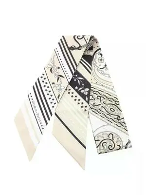 Hermès 2010s Festival Des Amazones Twilly Scarf - Neutrals