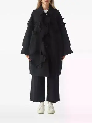 MEIMEIJ Ruffled Floral-appliqué Coat