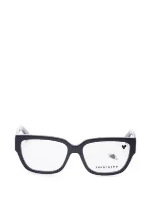 Longchamp Logo-plaque Square-frame Glasses - Blue