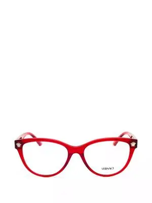 Versace Medusa Oval-frame Glasses - Red