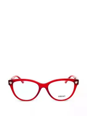 Versace Medusa Oval-frame Glasses - Red