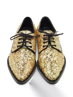 Dolce & Gabbana Sequin Pointed-toe Derby Shoes