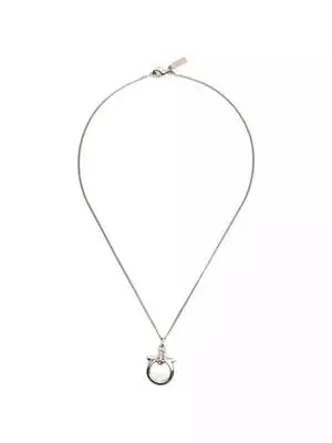 FERRAGAMO 1980s Gancini Necklace And Earrings Set - Silver