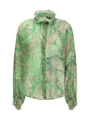 Etro Paisley Ruffled Shirt