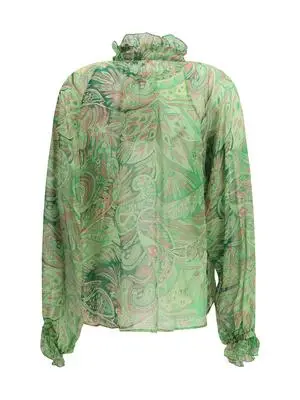 Etro Paisley Ruffled Shirt
