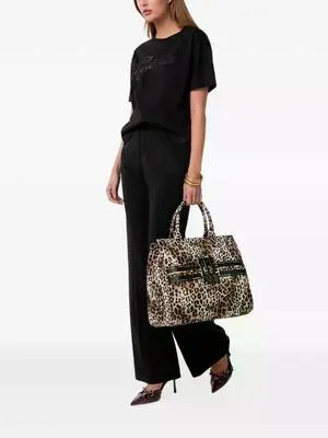 GAELLE PARIS Lace-logo T-shirt