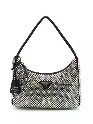 PRADA Mini 2000 Re-edition Crystal-embellished Tote Bag