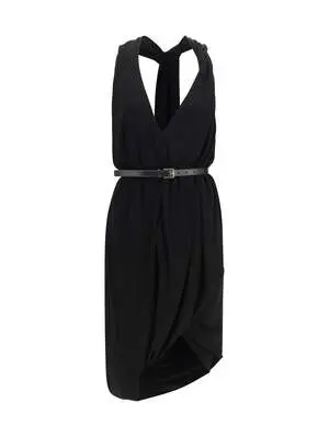 Loewe Draped Viscose Dress - Black