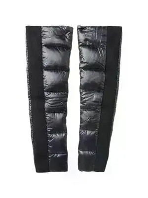Herno Quilted Ribbed-knit Arm Warmers With Gold-tone Hardware
