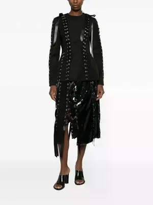 Simone Rocha Sequin-embellished Lace Midi Skirt