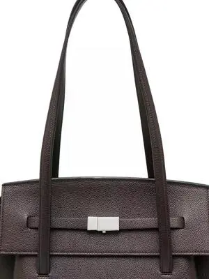 DEMELLIER Brooklyn Grained Leather Tote Bag - Brown