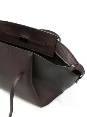DEMELLIER Brooklyn Grained Leather Tote Bag - Brown