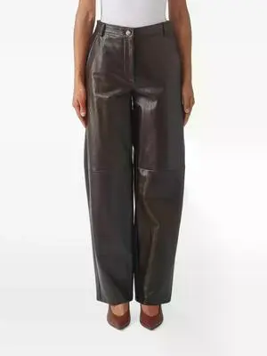 Max Mara Leather Wide-leg Trousers