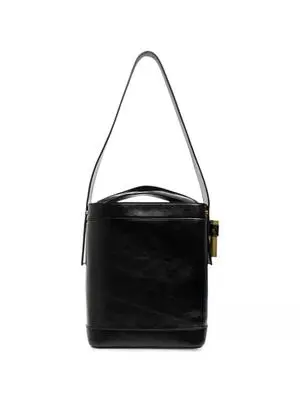 Versace Pivot Small Leather Bucket Bag With Medusa Cameo - Black