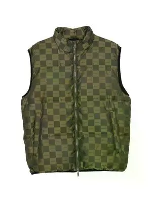 Iceberg Check-print Quilted Gilet