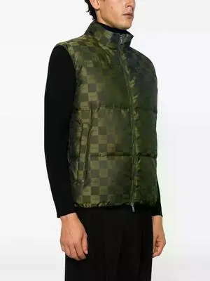 Iceberg Check-print Quilted Gilet