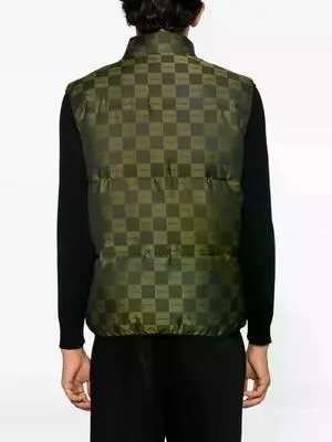 Iceberg Check-print Quilted Gilet
