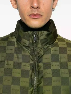 Iceberg Check-print Quilted Gilet