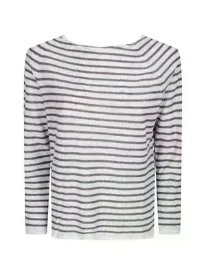 ARCHIVIO B Striped Cashmere Sweater - Grey
